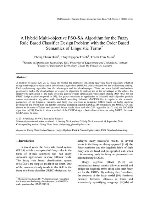 Pdf Hybrid Mopso Sa For Fuzzy Classifier Design