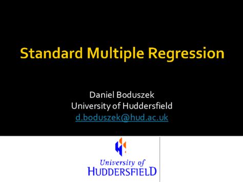 Pdf Multiple Regression D Boduszek Hud