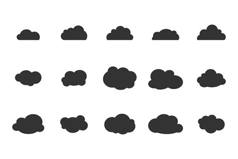 Set Cloud Abstract Black Cloudy Vector Illustration 8442125 Vector