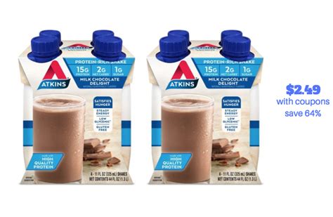 New Atkins Coupons For Bogo Free Atkins Shakes Sale Just 62¢ Each