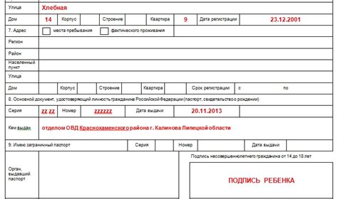 Анкета на загранпаспорт для несовершеннолетнего ребенка