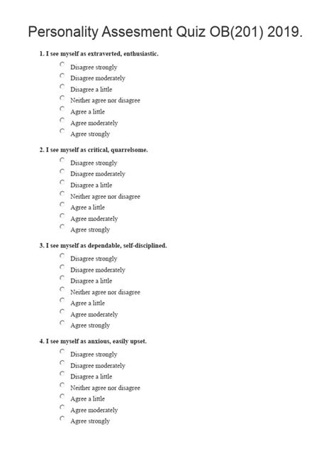 Personality Assesment Questions Download Free Pdf Psychology