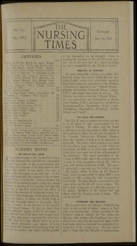 Issue 822 1921 01 29 Nursing Times