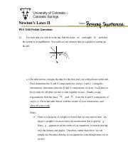 PES 1160 Newton 2 Prelab 1 Docx Newton S Laws II Name PES 1160