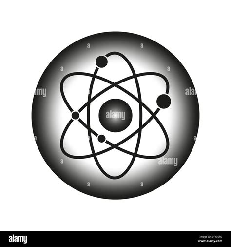 Atom Structure Icon Scientific Orbital Model Molecular Nucleus Vector Black Gradient Sphere