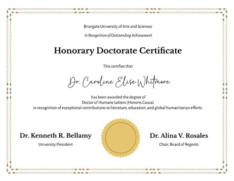 Honorary Degree Certificate Template