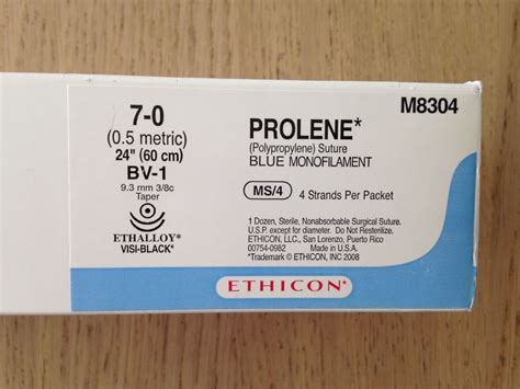 New Ethicon M8304 Prolene Blue Monofilament Suture 7 2 0 5metric 12