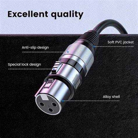 Moswag Microphone Cable Xlr Male To Xlr Female Ft M Instrument Cable Noise Cancelling Mic