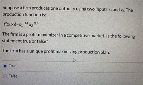 Solved Suppose That The Production Function Is Fx1x2x