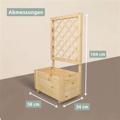 holz4home Pflanzkasten mit Rankgitter Pflanzkübel mit Rankgitter