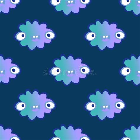 Cartoon Sky Seamless Gradient Clouds Pattern For Wrapping Paper And