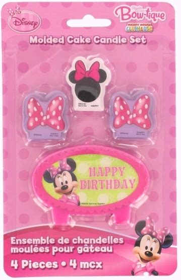 Minnie Mouse Bow Tique 4 Piece Candle Set Balloon And Party Fx