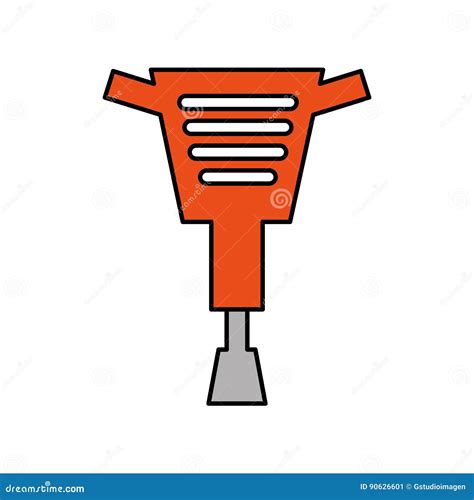 Hydraulic Hammer Isolated Icon Stock Vector Illustration Of Icon