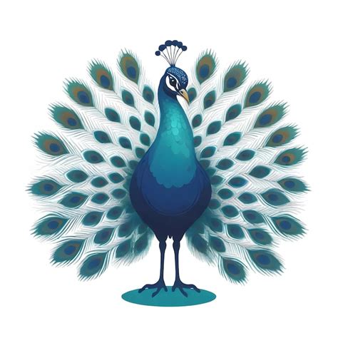 Premium Photo Majestic Peacock Bird Clipart Illustration