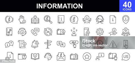 정보 아이콘 집합입니다 콜 센터 Faq 채팅 풍선 정보 헬프 데스크 아이콘 물음표 검색 정보 고객 지원 서비스 설명서 규칙 지침 등과 같은 아이콘이 포함되어 있습니다 고객에