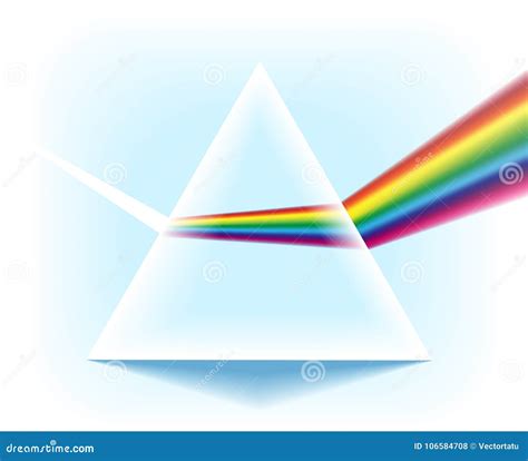 Spectrum Prism With Light Dispersion Effect Stock Vector Illustration