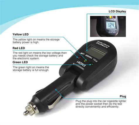 Allosun Em281 Automotive Battery Tester Digital Display 12v Led Digital