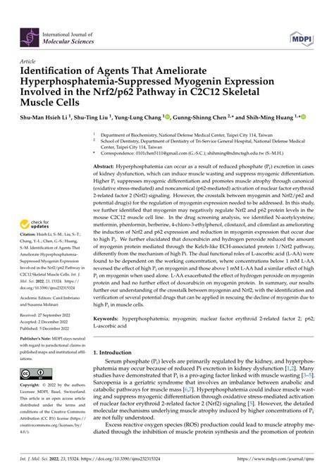 Pdf Identification Of Agents That Ameliorate Hyperphosphatemia