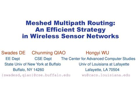 Ppt Meshed Multipath Routing An Efficient Strategy In Wireless