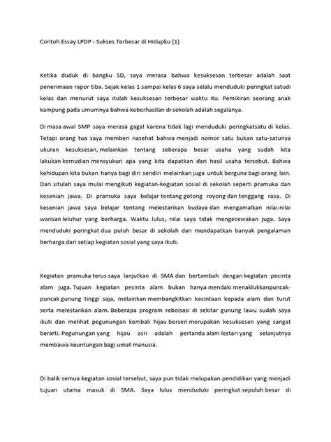 1658 Contoh Essay Lpdp 1 Pdf
