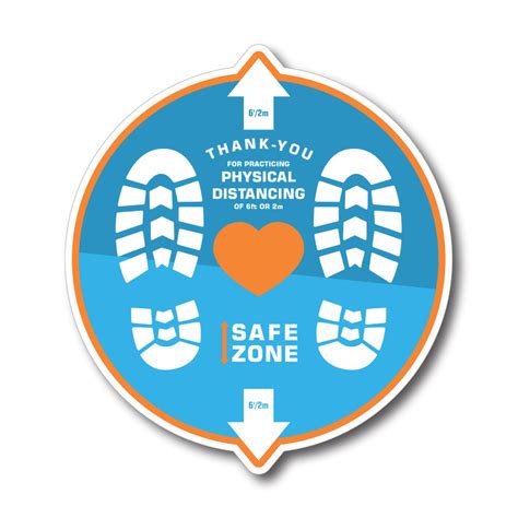 Safe Zone Thank You For Practicing Physical Distancing Floor Decal