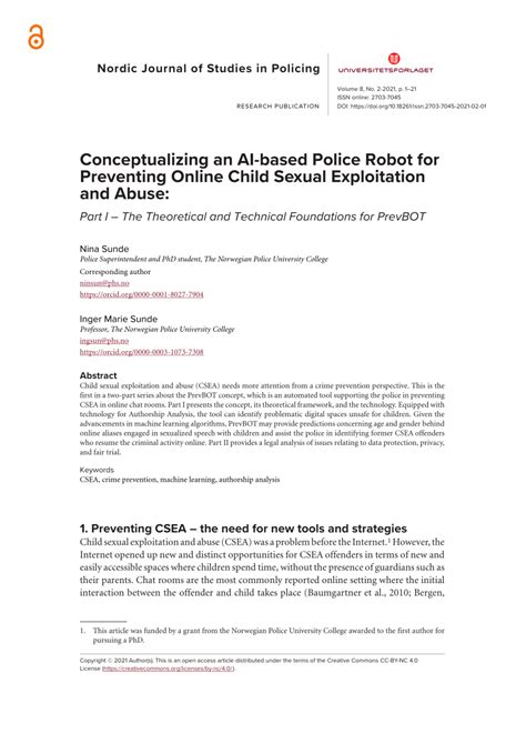 pdf conceptualizing an ai based police robot for preventing online