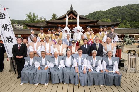 津和野鷺舞を厳島神社にて奉納 廿日市市まちづくり協議会