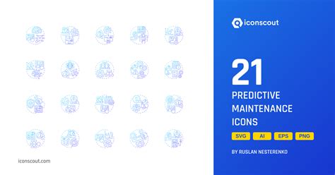 Predictive Maintenance Icon Pack Rounded Industry Icons SVG PNG ICO Available