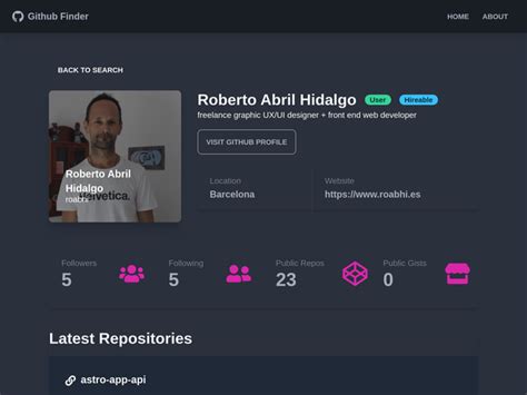 Github Roabhireact Github Finder