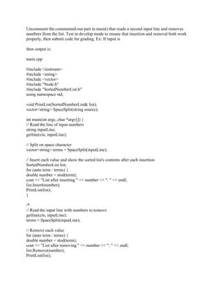 Need Done For Date Structures Please 4 18 LAB Sorted Number List Imp Pdf