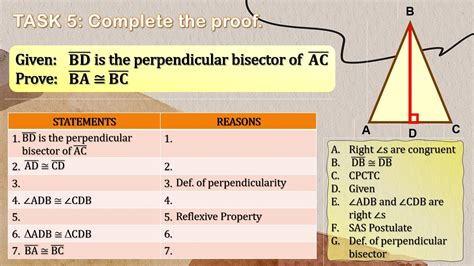 Solved TASK 5 Complete The Proofs Given Overline BD Is The