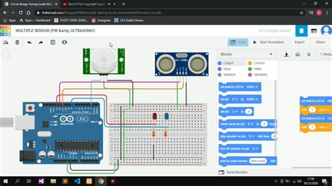 Create Multiple Sensor Pir And Ultrasonic With Tinkercard Youtube
