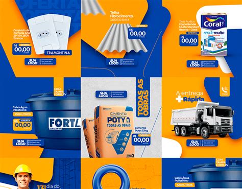 Social Media Material De Construção On Behance