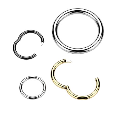 Implant Grade Titanium Half Closure Secure Hook Hinged Segment Ring