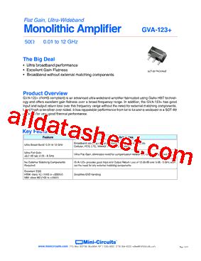 GVA Datasheet PDF Mini Circuits