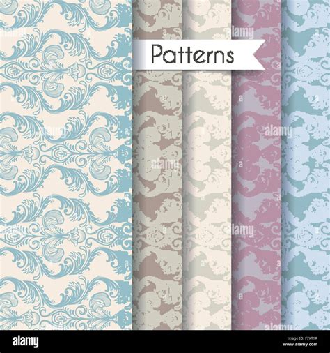 Vector Illustration Of Seamless Patterns Set Eps 10 Stock Vector Image