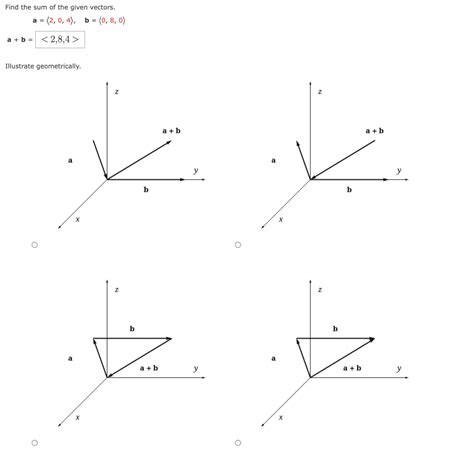 Solved Find The Sum Of The Given Vectors Chegg Com