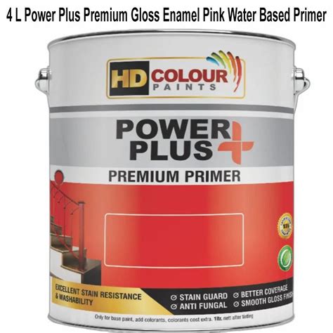 4 L Power Plus Premium Gloss Enamel Red Oxide Primer White Pink Primer