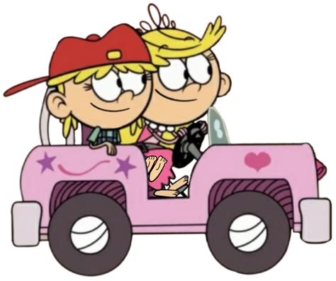 Lana And Lola Loud In Her Pink Car Barefoot Vector By Blmt2004 On