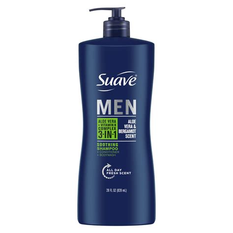 Suave Men Vitamin B Complex Shampoo Conditioner Body Wash Aloe Vera And Bergamont Shop