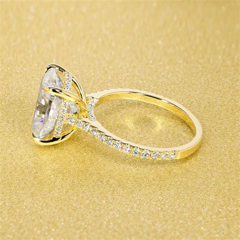 55ct Elongated Cushion Hidden Halo Engagement Ring Earthena Jewelry