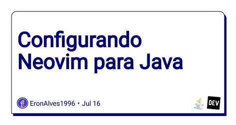 Configurando Neovim Para Java Rdevto