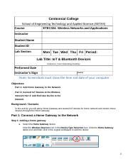 Lab IoT Bluetooth Docx Centennial College School Of Engineering Technology And Applied