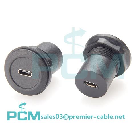 China Usb C Female To Micro Usb Female Round Panel Mount Adapter Manufacturers Suppliers Factory