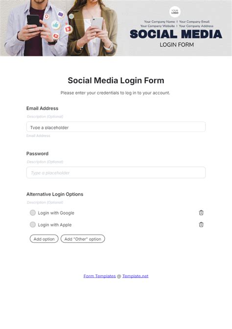 Free Login Form Templates To Edit Online