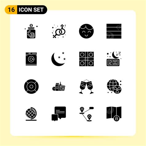 User Interface Pack Of 16 Basic Solid Glyphs Of Half Solid Boy Board