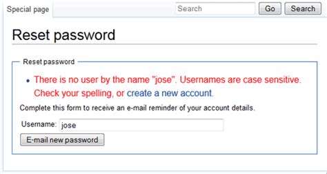 Password Reset Failed