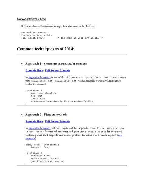Centriranje Teksta U Divu Pdf