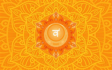 Svadhishthana 성례 차크라 기호 화려한 만다라 벡터 일러스트레이션 하트 모양에 대한 스톡 벡터 아트 및 기타 이미지