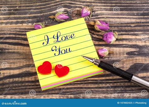 L Love You In Sticky Note Stock Image Image Of Hearts 107802425